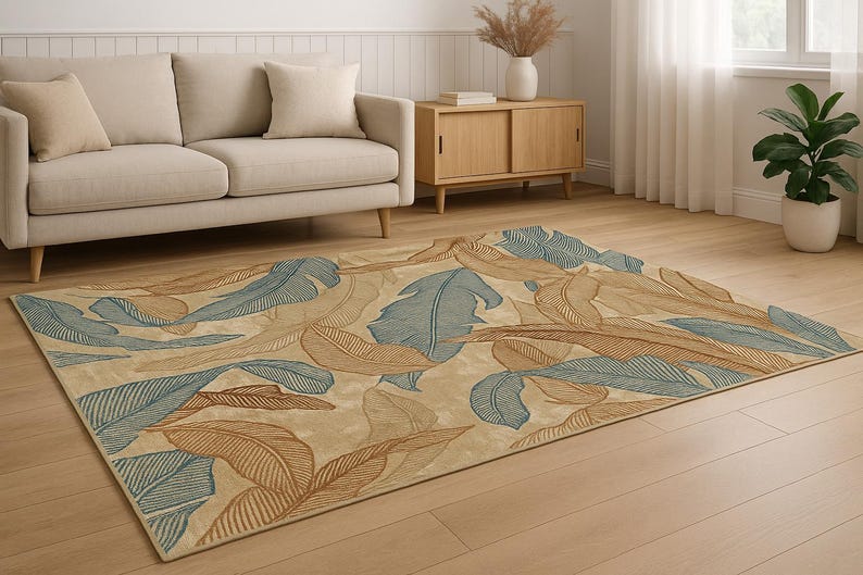 Autumn Leaf Rug Design, Fall Floral Digital Pattern, Nature Inspired ...