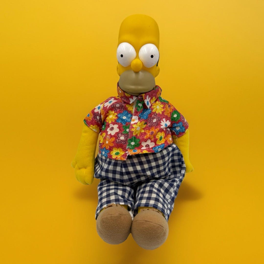 Homer Simpson Hawaiian Shirt 18 Inch Plush Excellent Preowned Condition ...