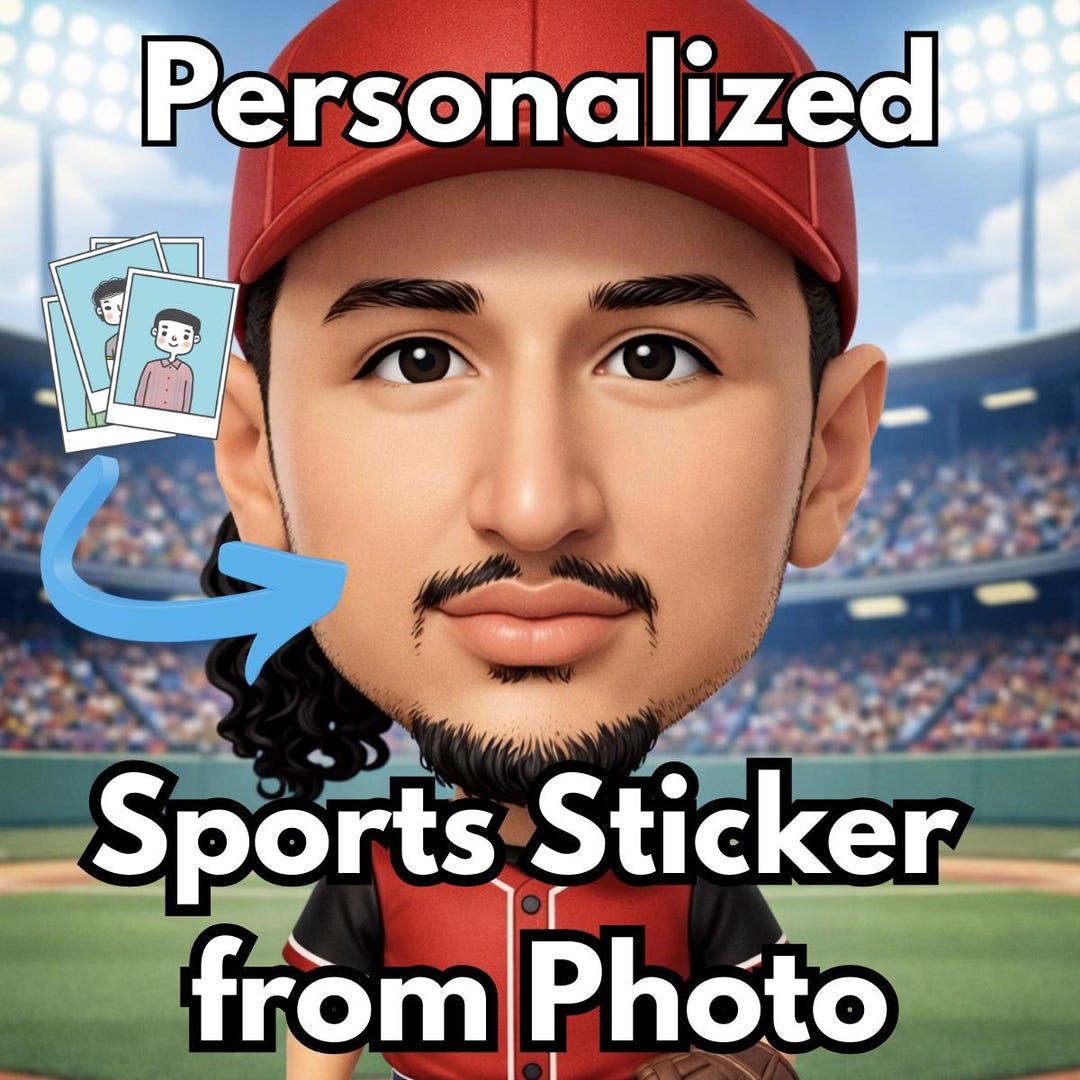 Custom Athlete Caricature Sticker, Personalized Sports Gift - Etsy