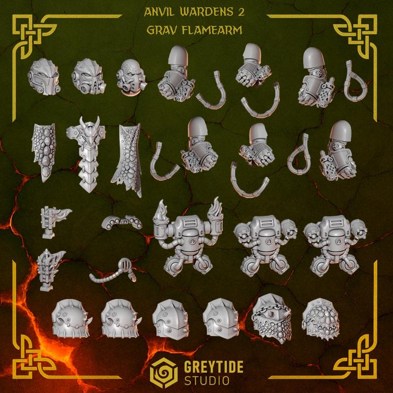 Anvil Wardens Grav Flame Arms Pack | Greytide Studio | Space Dragons ...