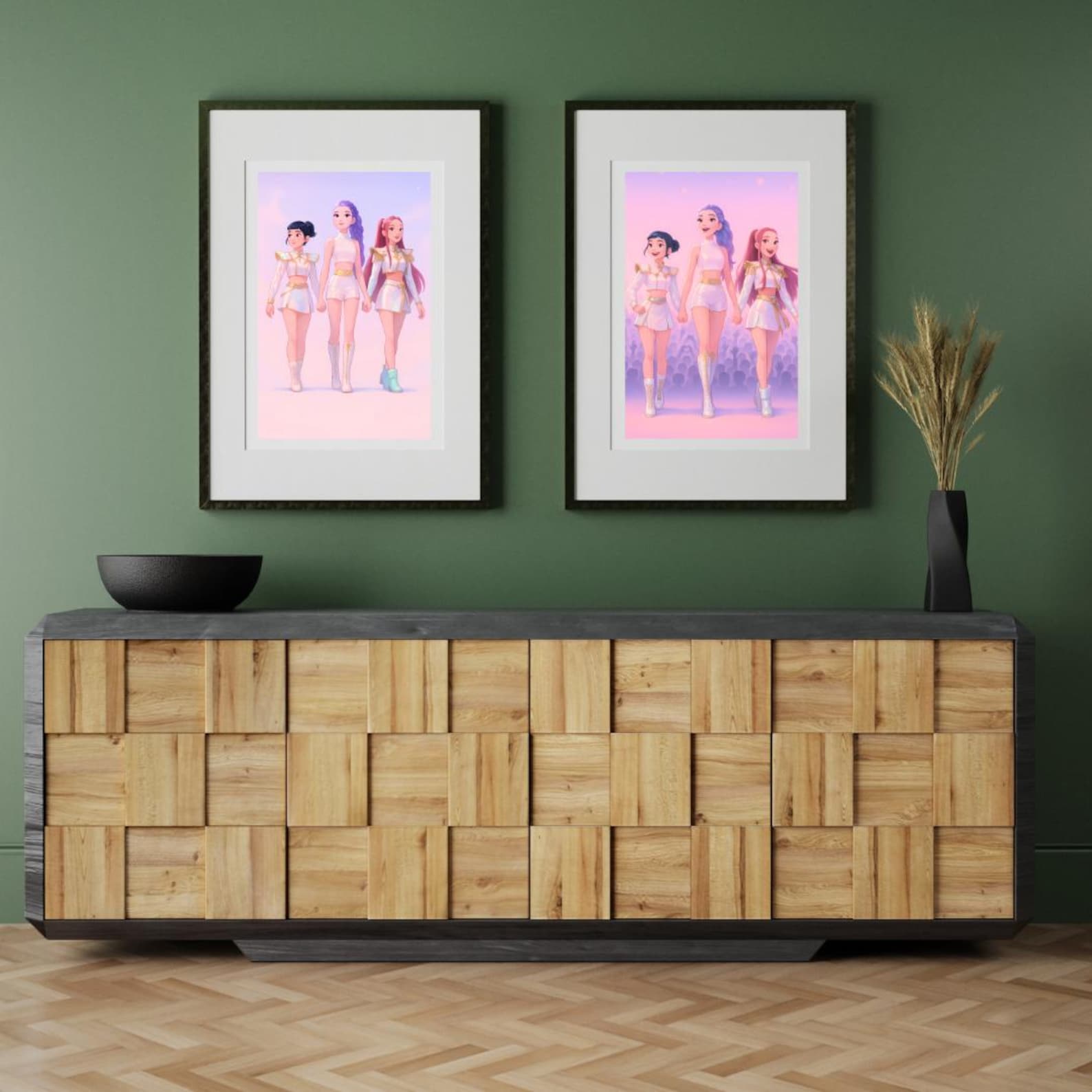 Kpop Demon Hunters Fan Poster Set | Huntrix Pastel Wall Art | Digital ...