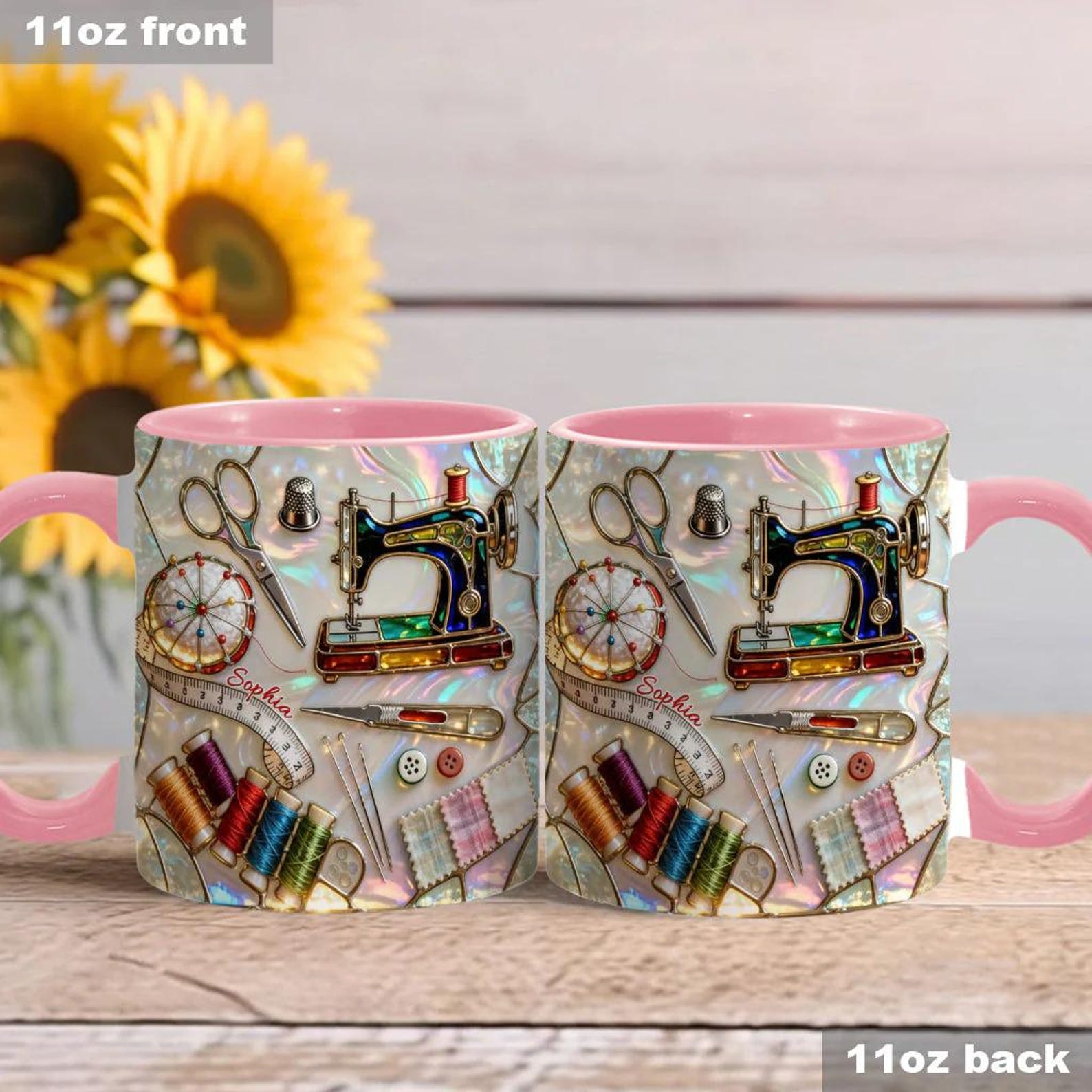 Personalized Sewing Accent Mug, Sewing Stuff Accessories Ceramic Cup ...