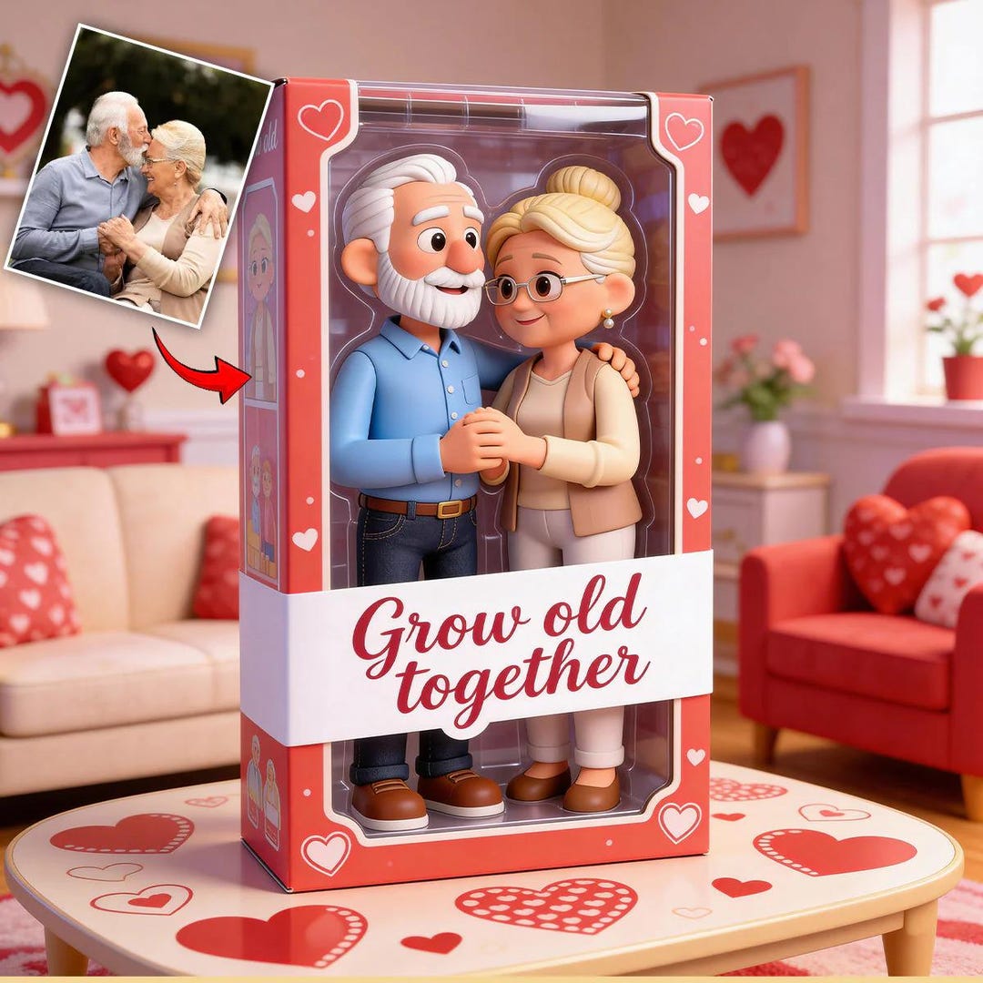 Personalized Couple Box 2D Acrylic Plaque, Valentine Photo Upload Flat ...