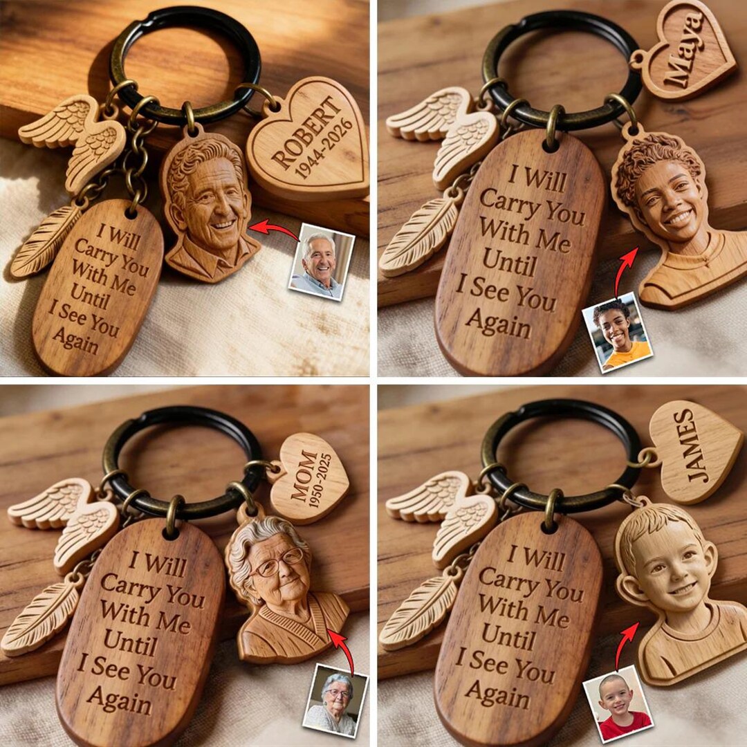 I'll Carry You With Me Personalized Memorial Keychain With Charms ...