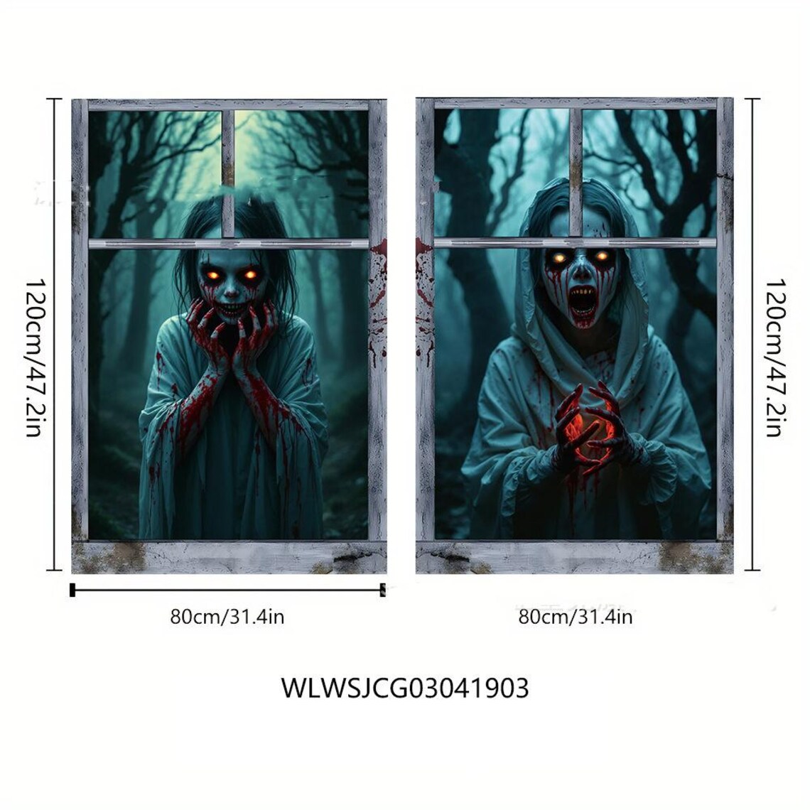 3D Halloween Window Cover - Etsy