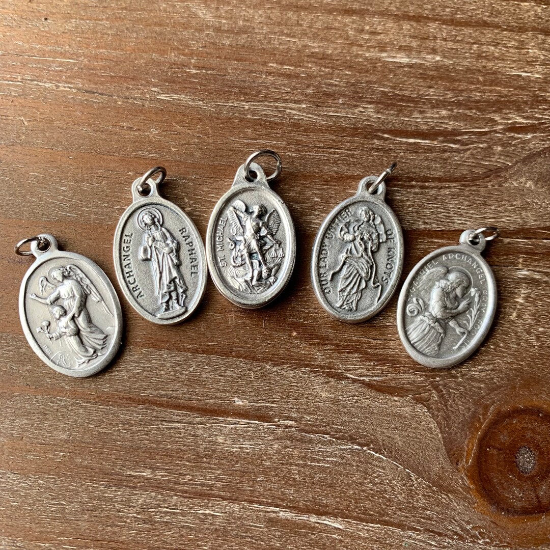 Guardian Angels Catholic Religious Medals Lot of 5 Archangels Pewter ...