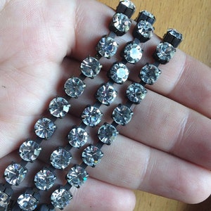 Large Rhinestone Chain Aged Patina 6mm Crystals 1 Foot - Etsy
