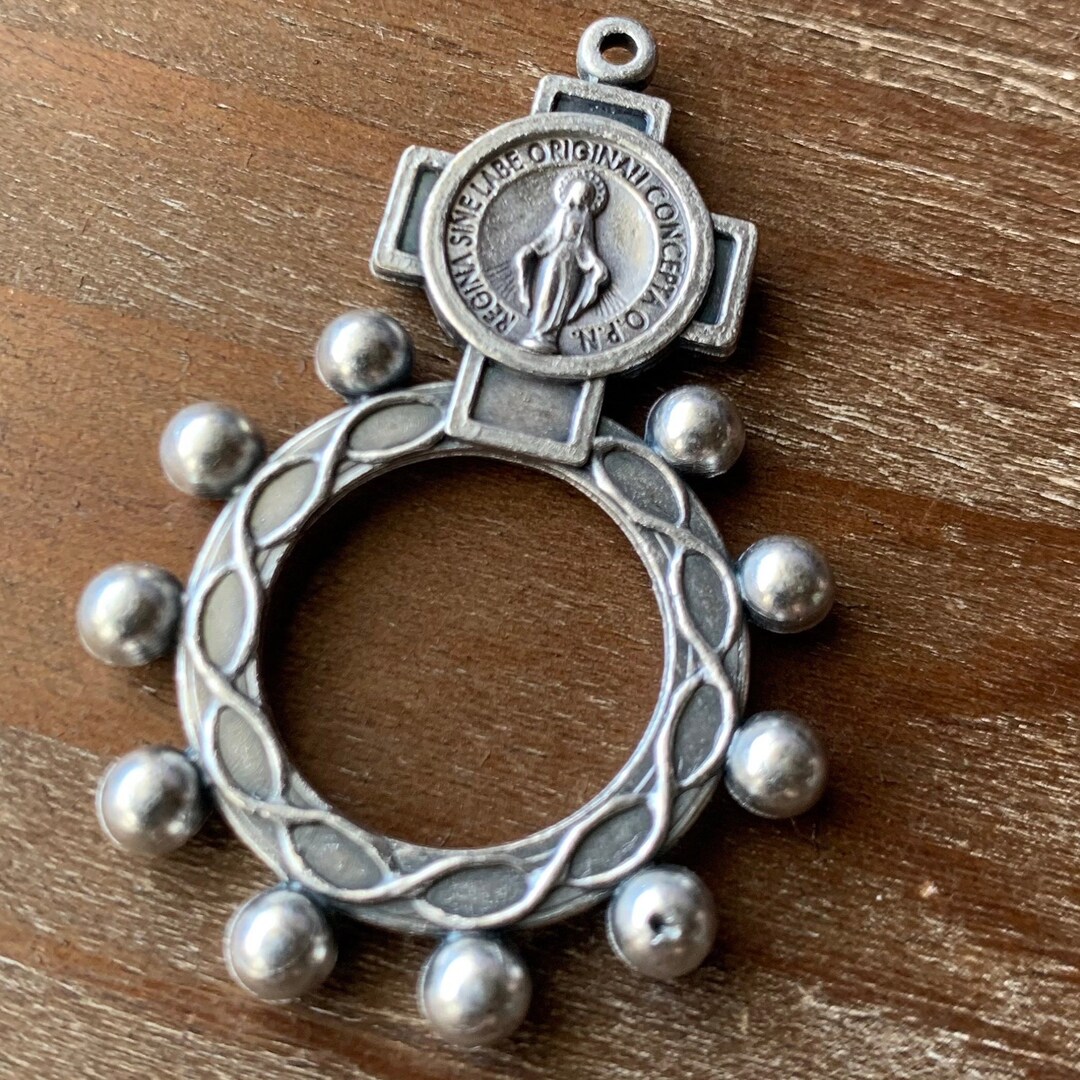 Miraculous Mary Finger Rosary Italy Prayer Ring Catholic Pendant - Etsy