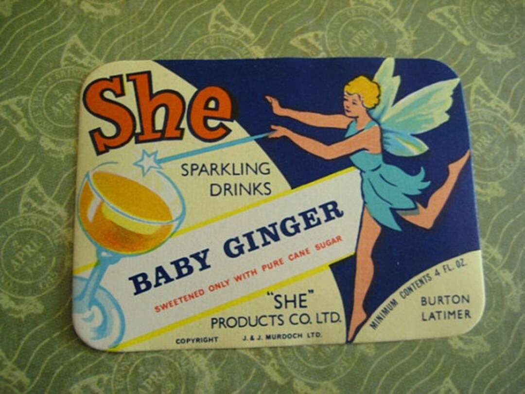 Vintage Soda Labels She Baby Ginger Pixie Fairy 1940's - Etsy