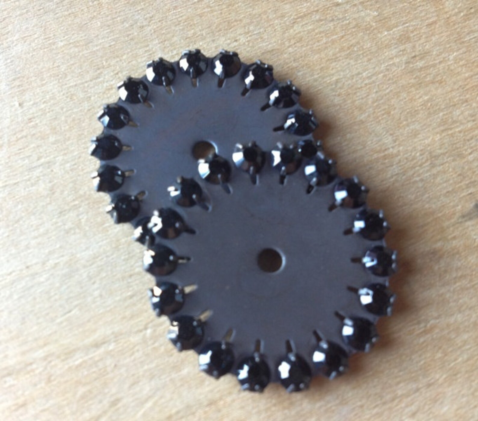 Vintage Rhinestone Jet Swarovski Circle Gear Flower Cog Lot of | Etsy