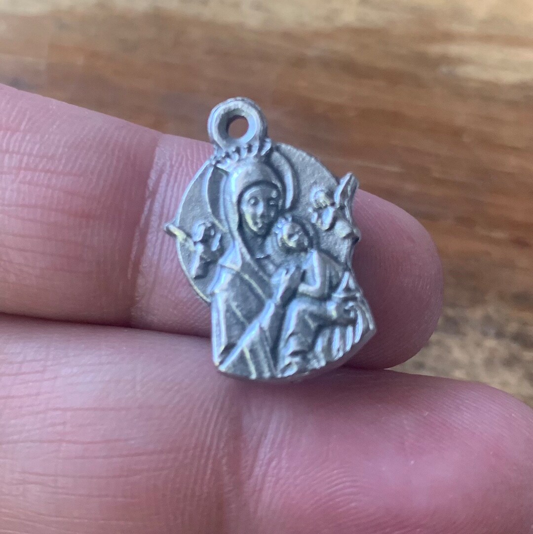 Virgin Mary Baby Jesus Medal Our Mother of Perpetual Help Charm - Etsy