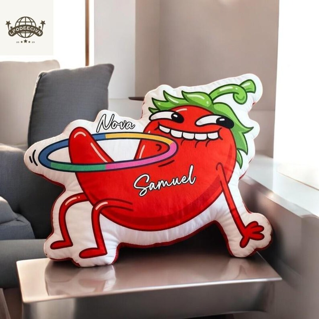 Custom Chili Pepper Pillow, Funny Personalized Cushion, Festive Home ...