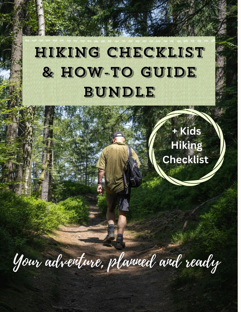Hiking Checklist Bundle Printable & Canva Template | Day Hike Packing ...