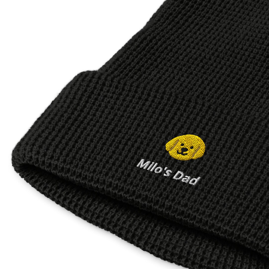 Custom Dog Waffle Beanie - Cute Minimalist Labrador Puppy Waffle-knit ...