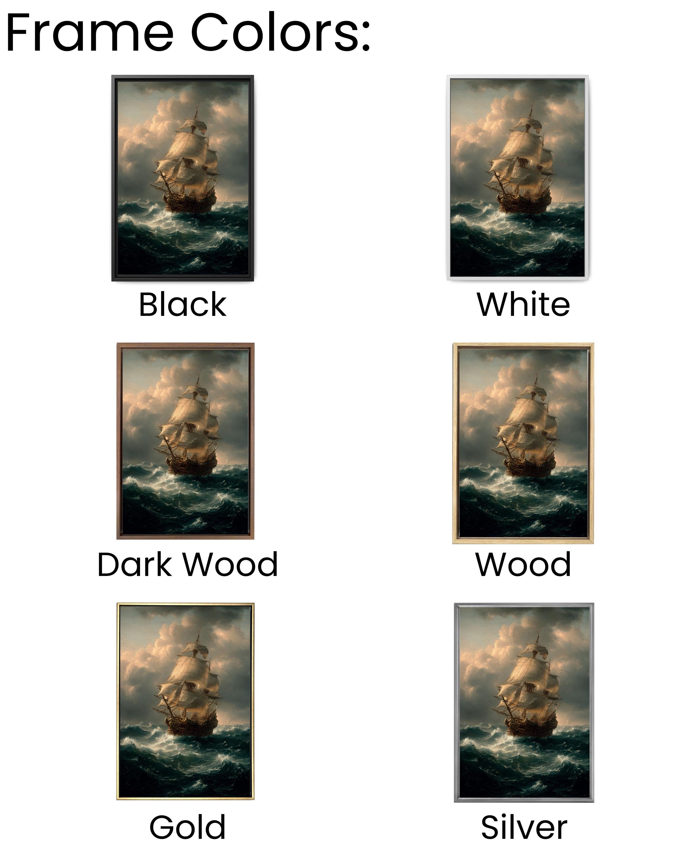 Baroque Ship in Storm Art Print: Dramatic Nautical Seascape - Etsy
