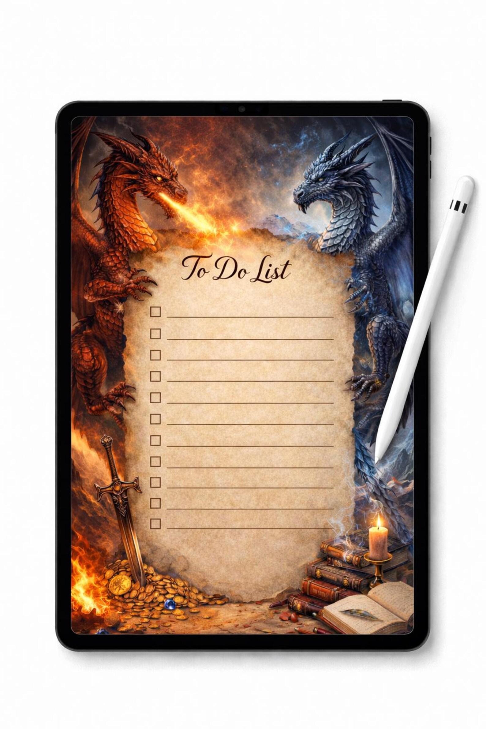 Dragon to Do List | Fantasy Digital Planner Page | Mythical Dragon ...