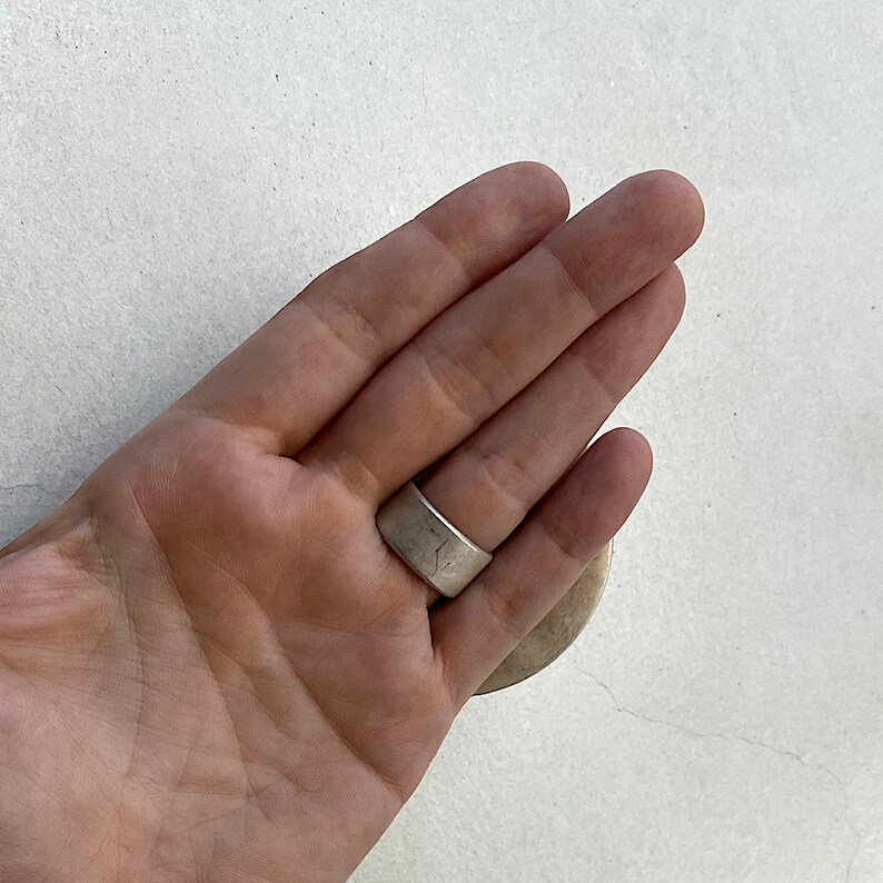 Big Silver Ring Circular Ring Chunky Ring Statement - Etsy