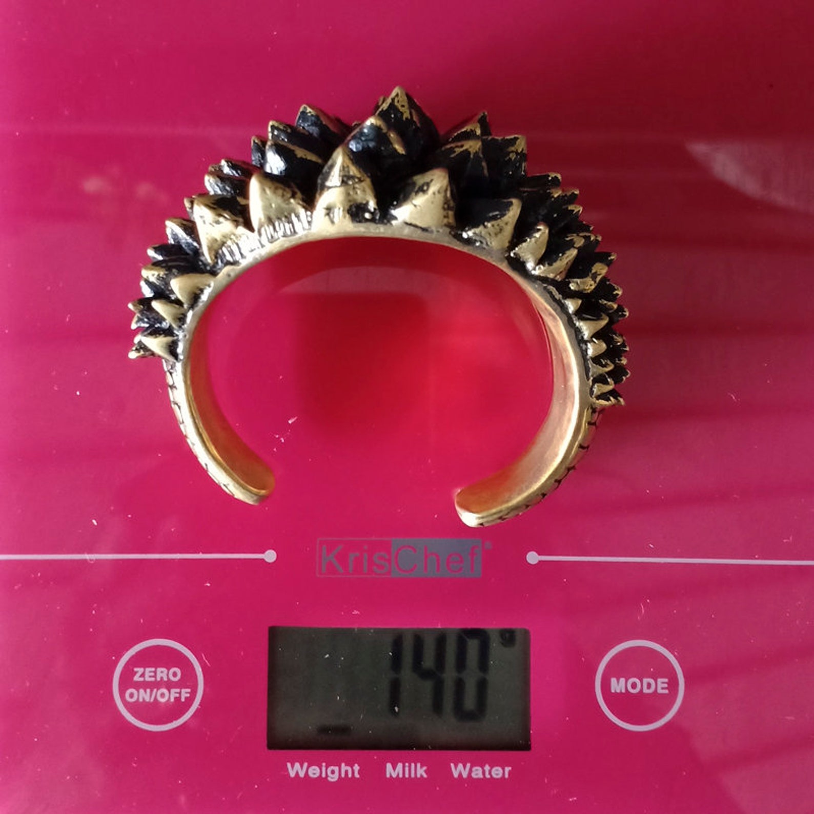 Spike Cuff Gold Spike Cuff Chunky Metal Cuff Punk Spike | Etsy