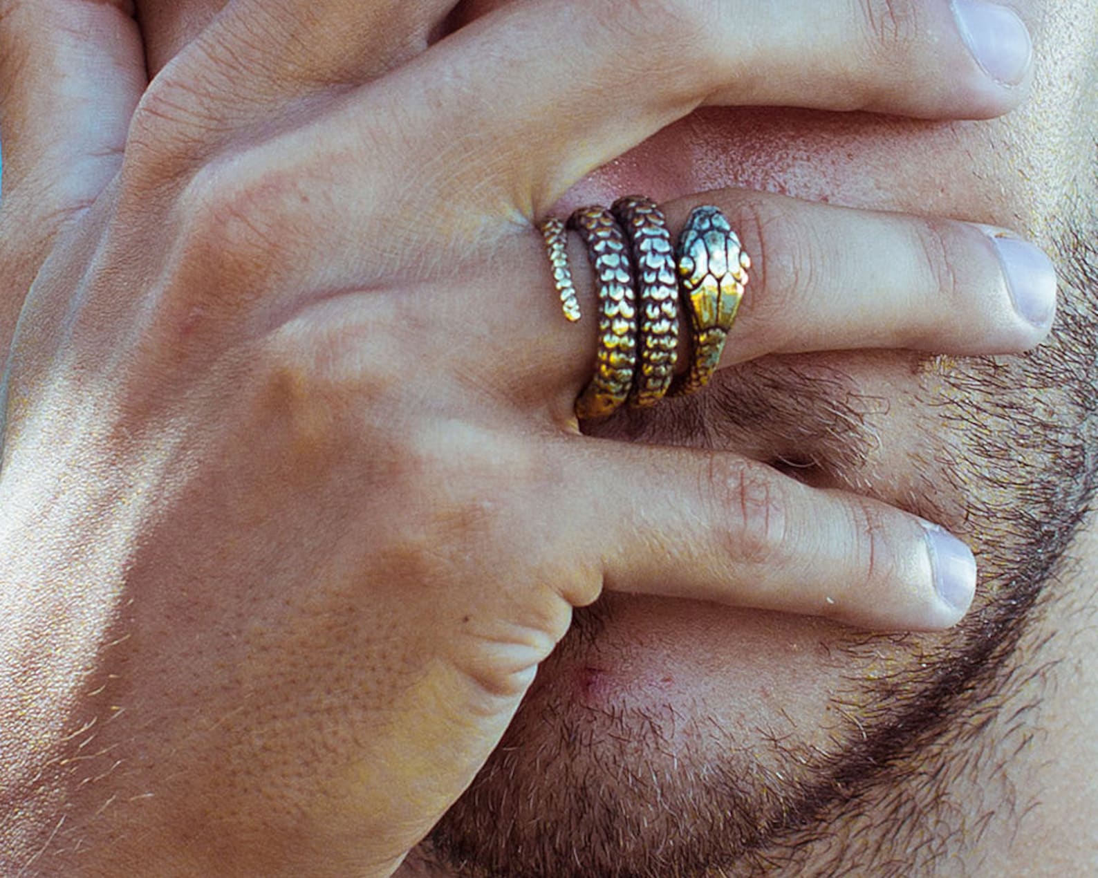 Mens serpiente anillo de latón anillo de los hombres regalo | Etsy