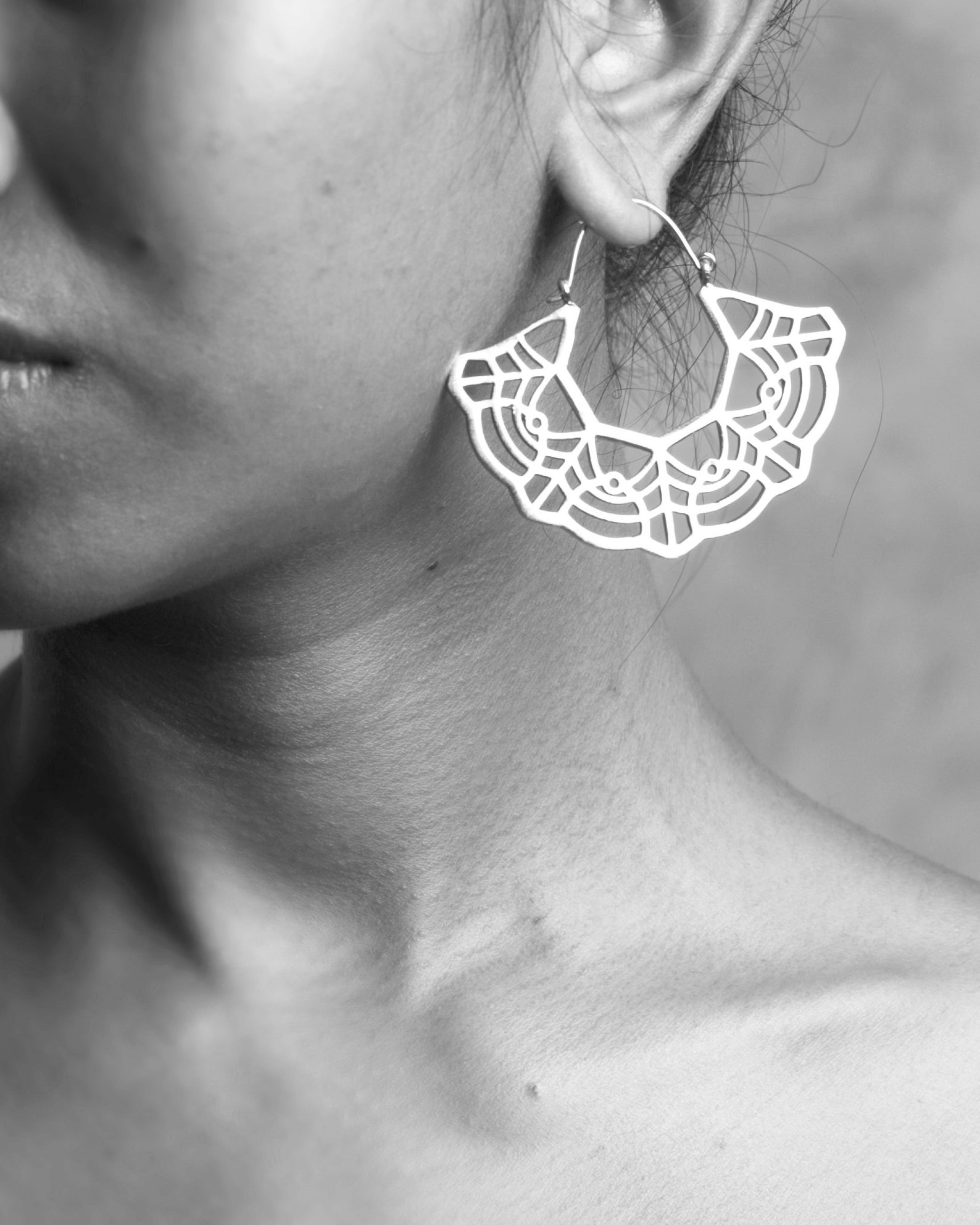 Geometric Hoop Earrings Boho Jewelry Hoop Earrings Lace | Etsy