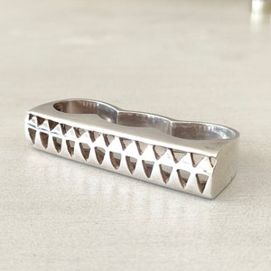 925 Sterling Silver Triple Finger Ring, Geometric Ring, Triangle Ring ...