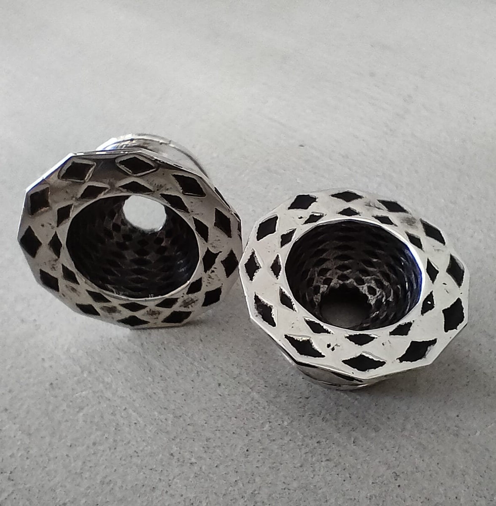 Dome Tunnels, Sterling Silver Plugs, Stretched Lobes, Gauged Body ...