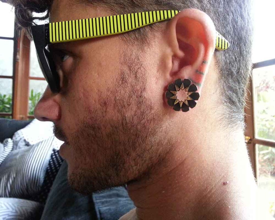 Moroccan Tunnels, Flesh Tunnels, 22K Gold Plated Tunnels, Gauged Body ...