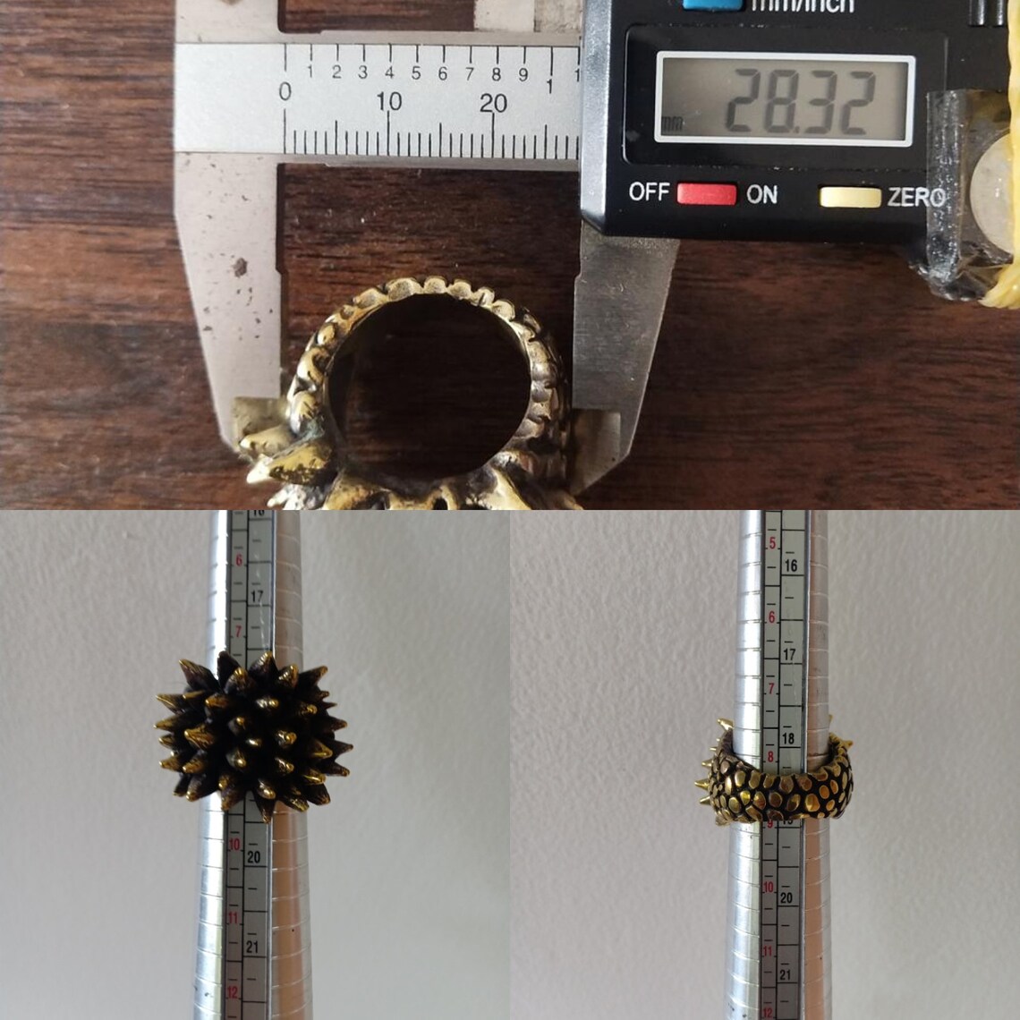 Spike Ring Spike Jewelry Gold Spike Brass Ring Gold Spike | Etsy