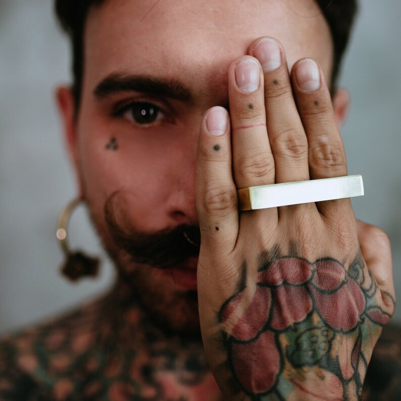 Mens Gold Multifinger Ring Mens Gold 3 Finger Ring Mens - Etsy