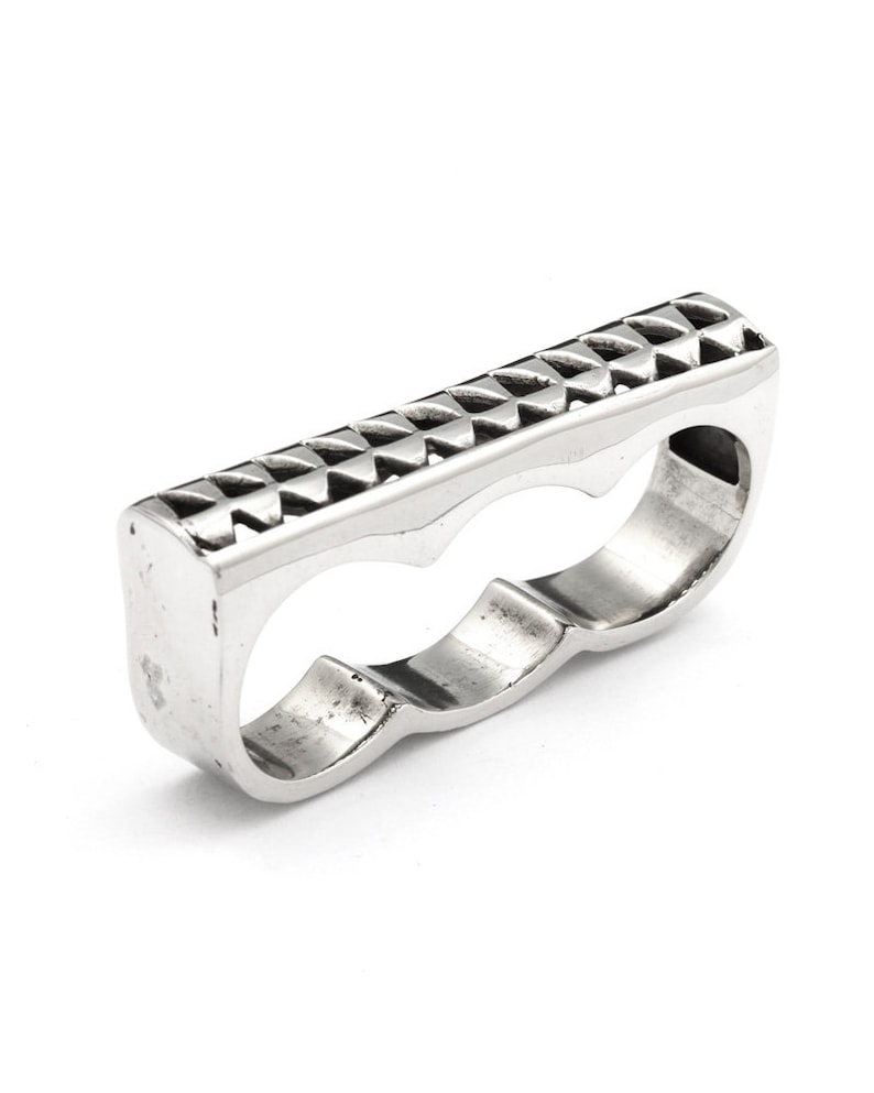 Mens Silver Multifinger Ring Mens 3 Finger Ring Mens - Etsy