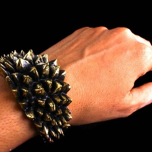 Spike Cuff, Gold Spike Cuff, Chunky Metal Cuff, Punk Spike Jewelry ...