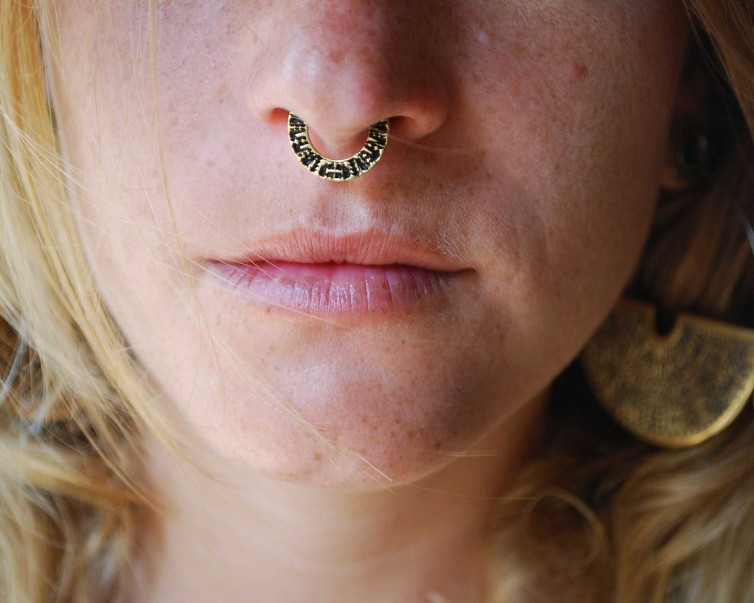 18G Gold Septum Clicker, Big Septum Ring, Nose Ring, Nose Hoop, Indian ...