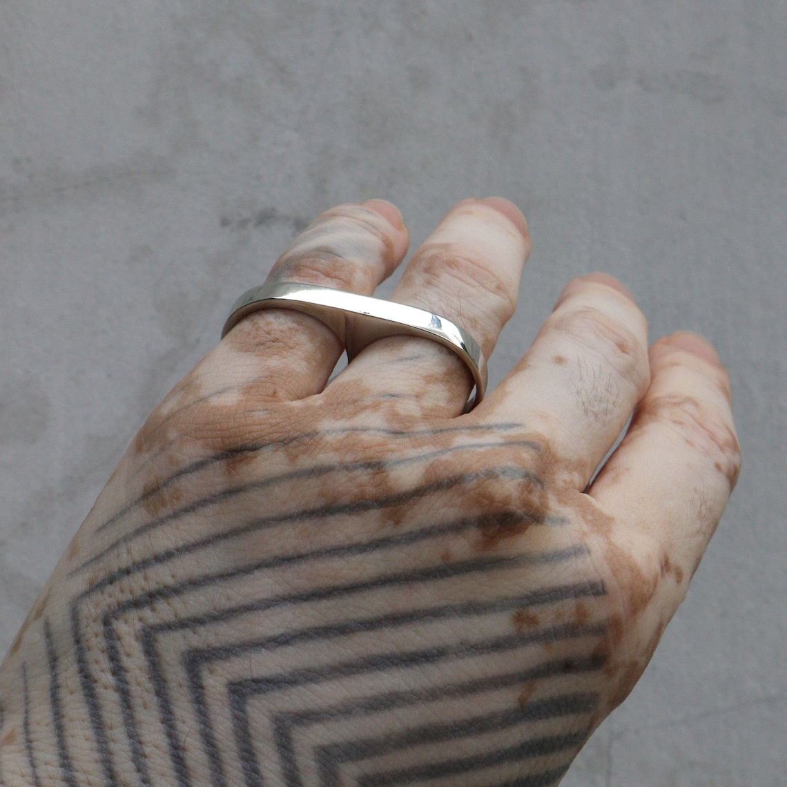 Silver Multifinger Ring Minimal Ring Silver 2 Finger Ring | Etsy