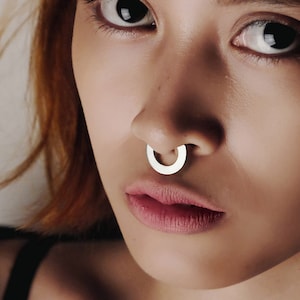 Septum Ring, Septum Clicker, 925 Sterling Silver Septum, Big Septum Ring, Silver Nose Ring ...