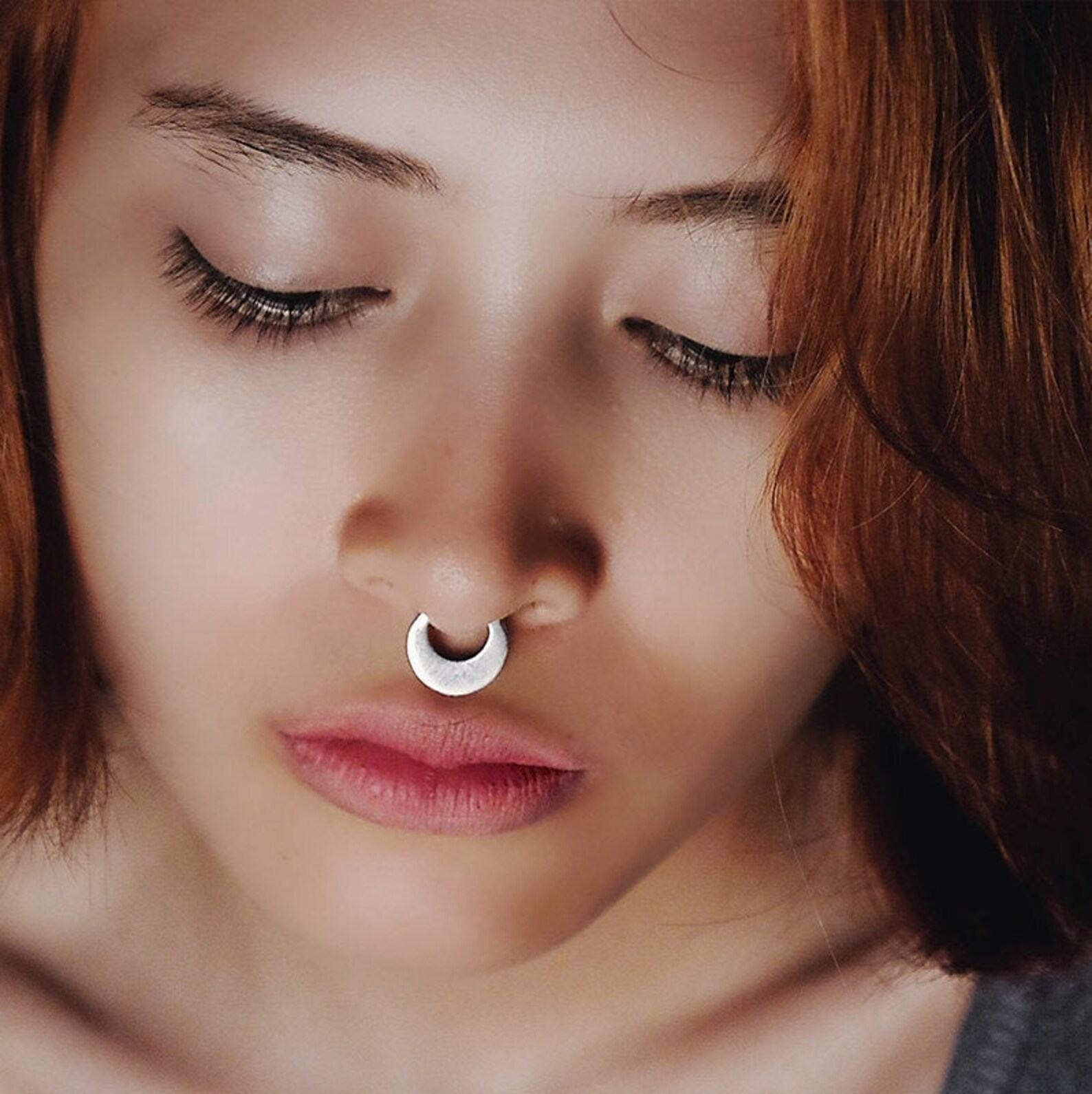Septum Clicker Septum Crescent Bold Setpum Ring Moon Septum - Etsy