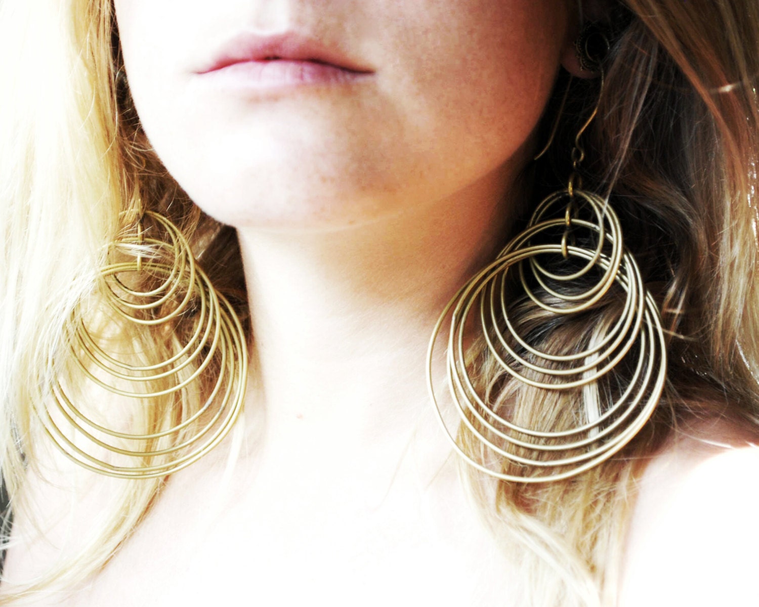 Dangle Earrings Big Hoops Statement Earrings Dainty | Etsy