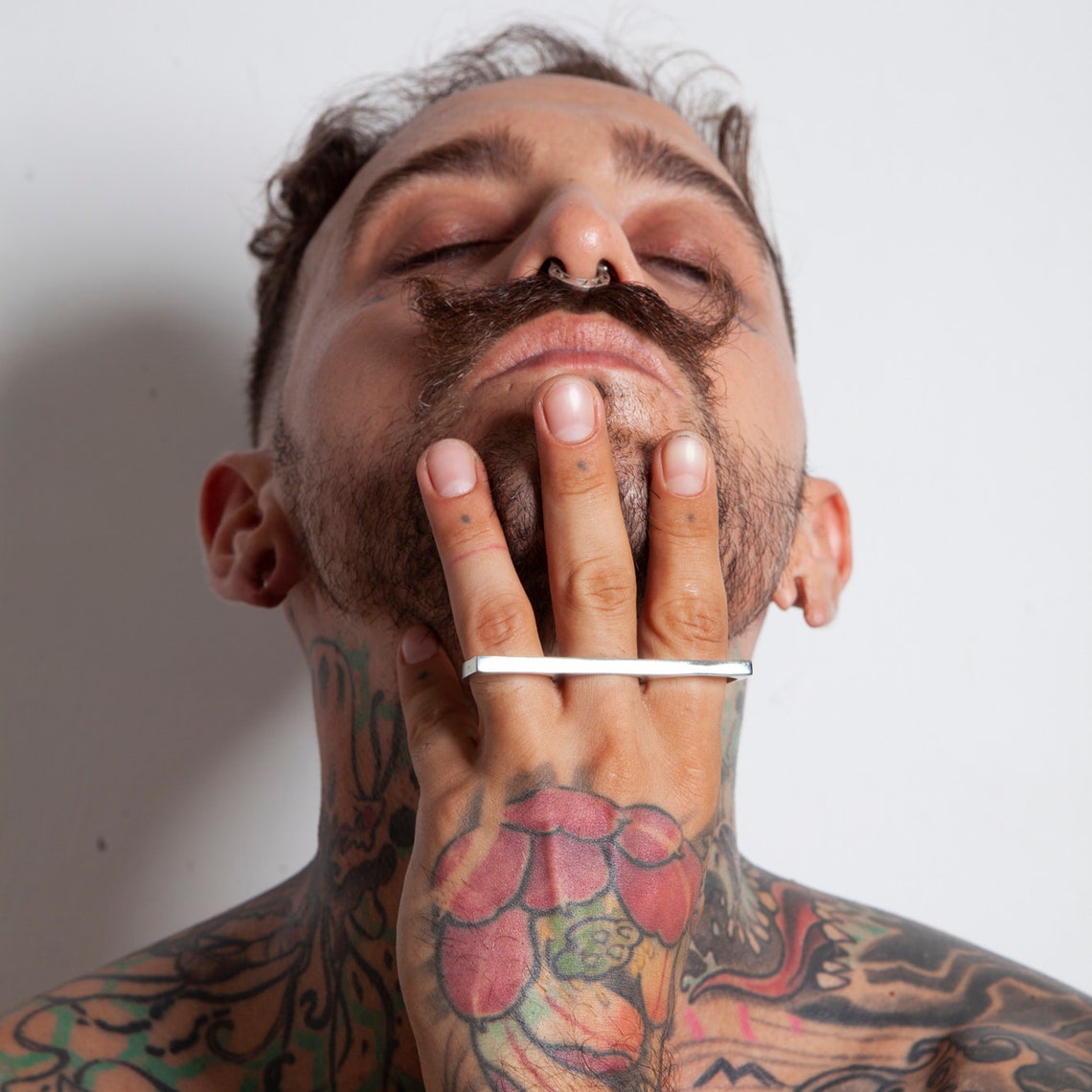 Mens Silver Multifinger Ring Mens Silver Multifinger Ring | Etsy