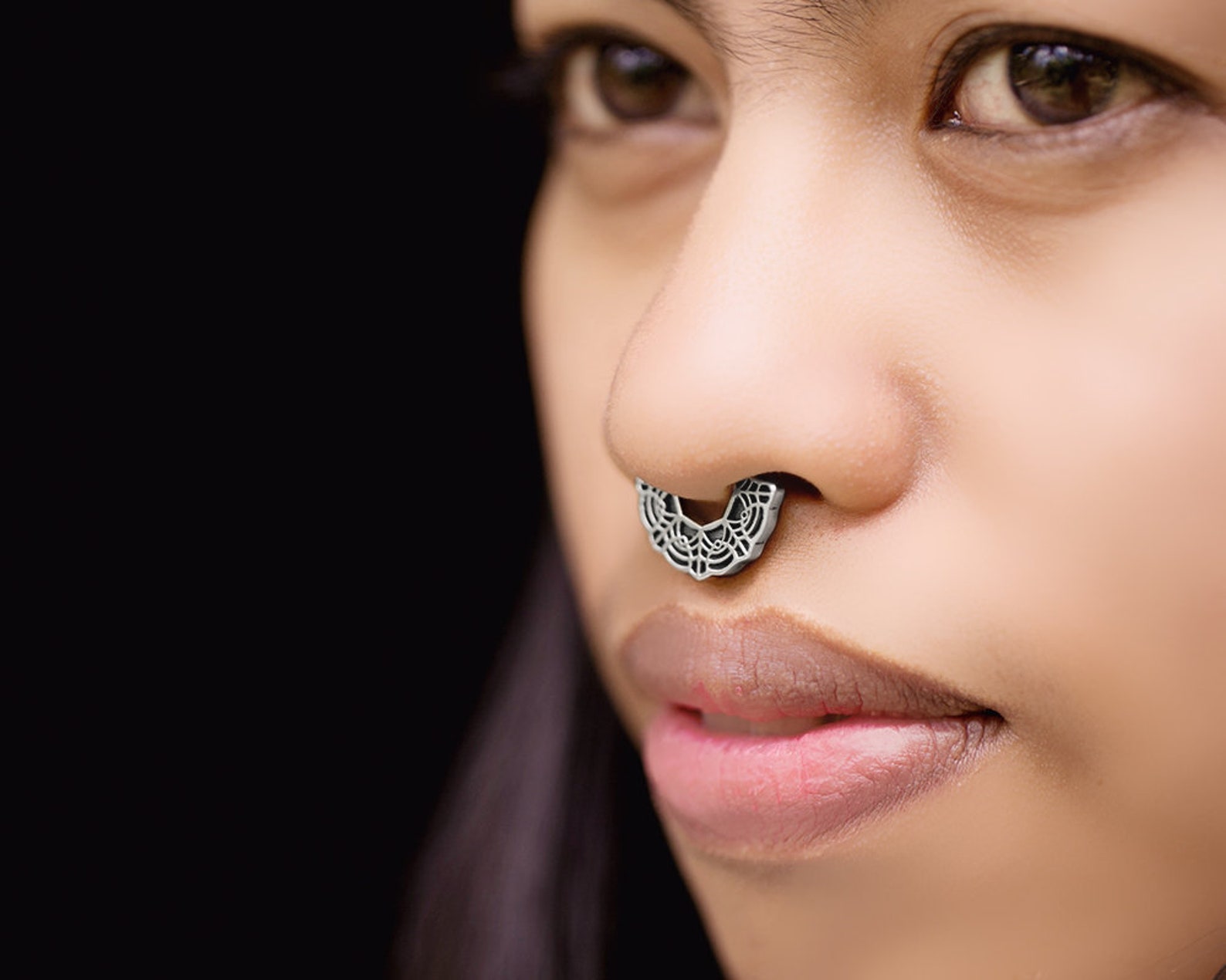 Sterling Silver Septum Ring Lace Septum Septum Clicker - Etsy