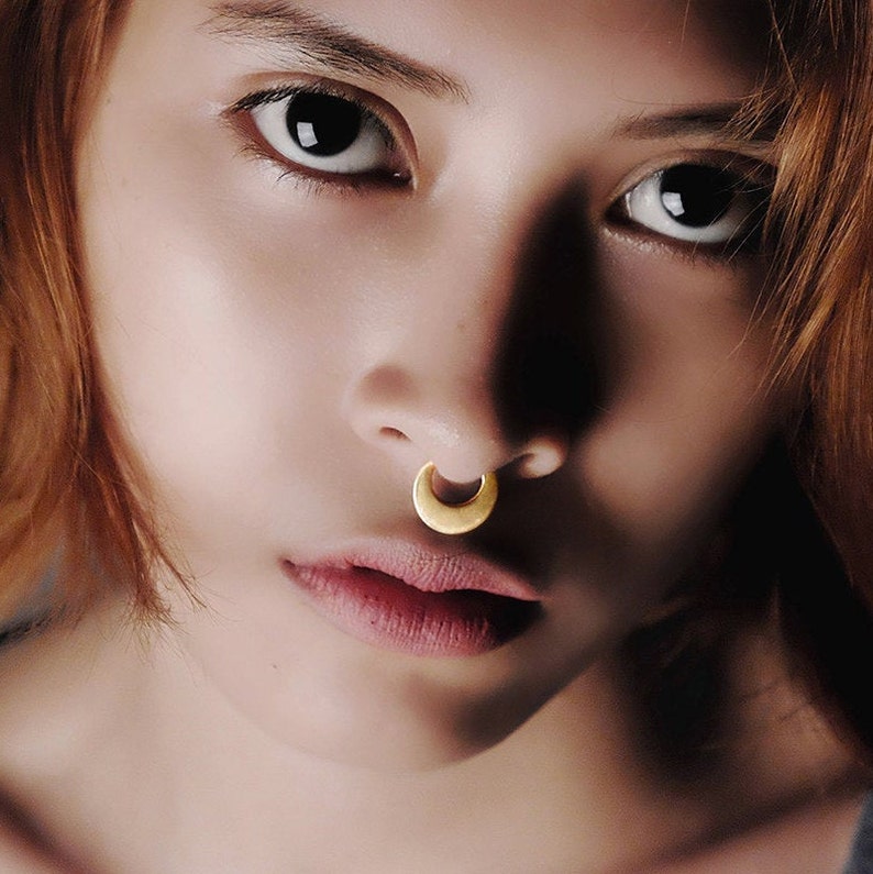 Septum Ring Gold Nose Ring Big Gold Septum Septum Jewelry | Etsy