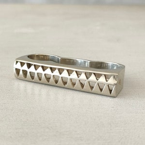 925 Sterling Silver Triple Finger Ring, Geometric Ring, Triangle Ring ...