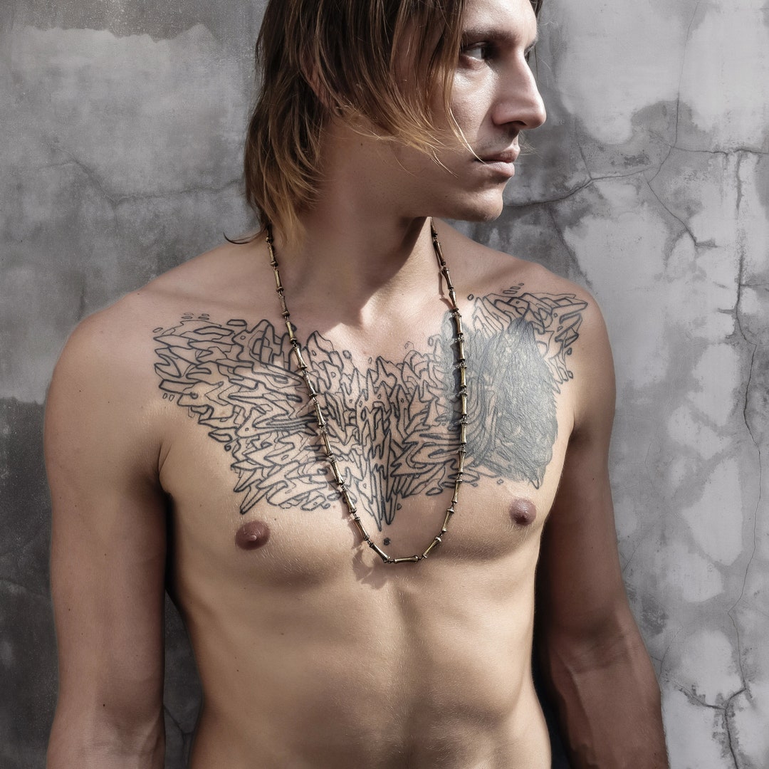 Mens Chain, Mens Jewelry, Mens Necklace , Mens Bone Necklace, Mens Long ...