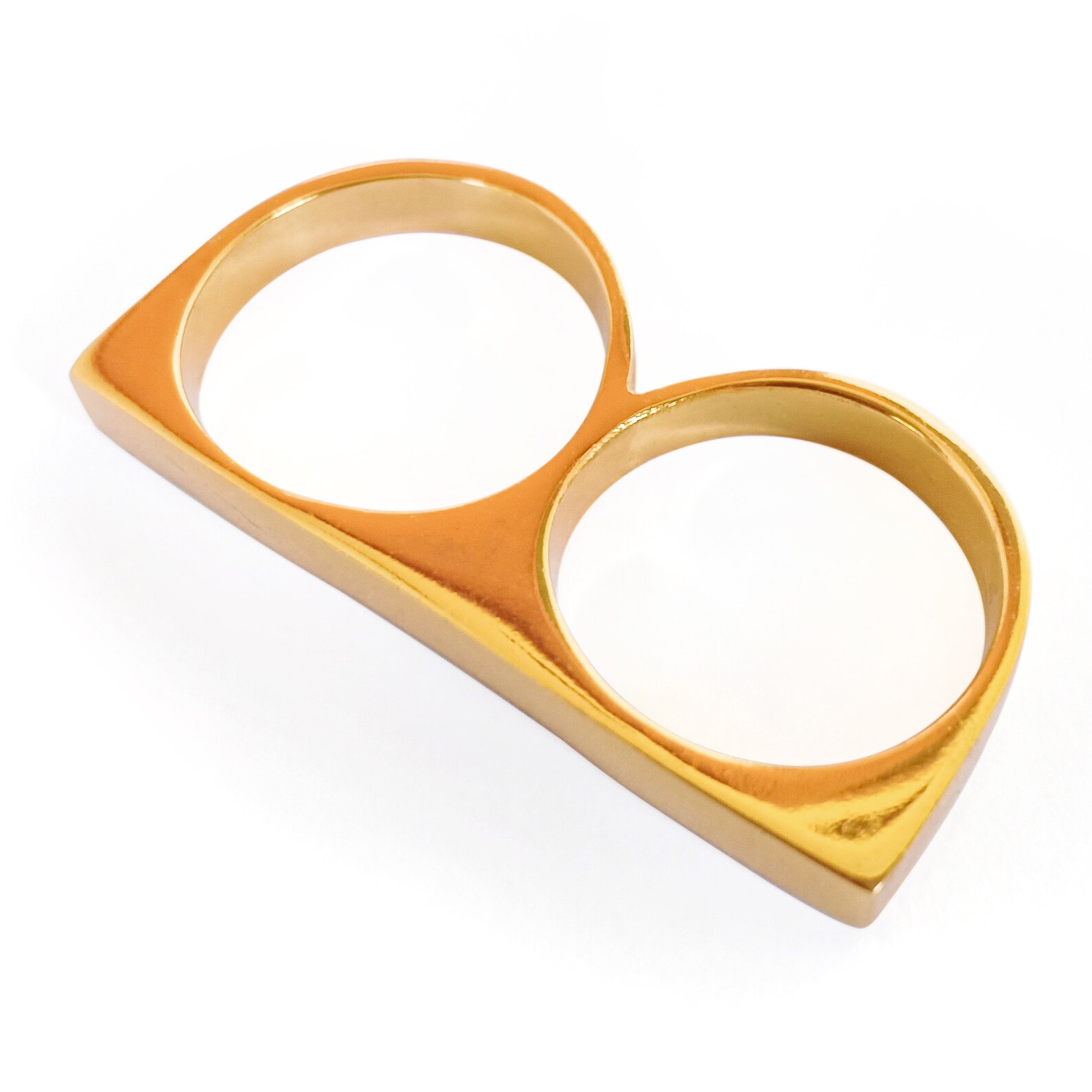 Gold Plated Ring Two Finger Ring Gold Double Finger Ring - Etsy