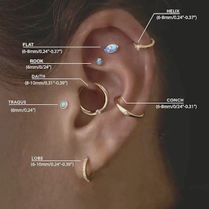 Titanium Natural Australian Opal Studs Earrings • Conch • Tragus ...