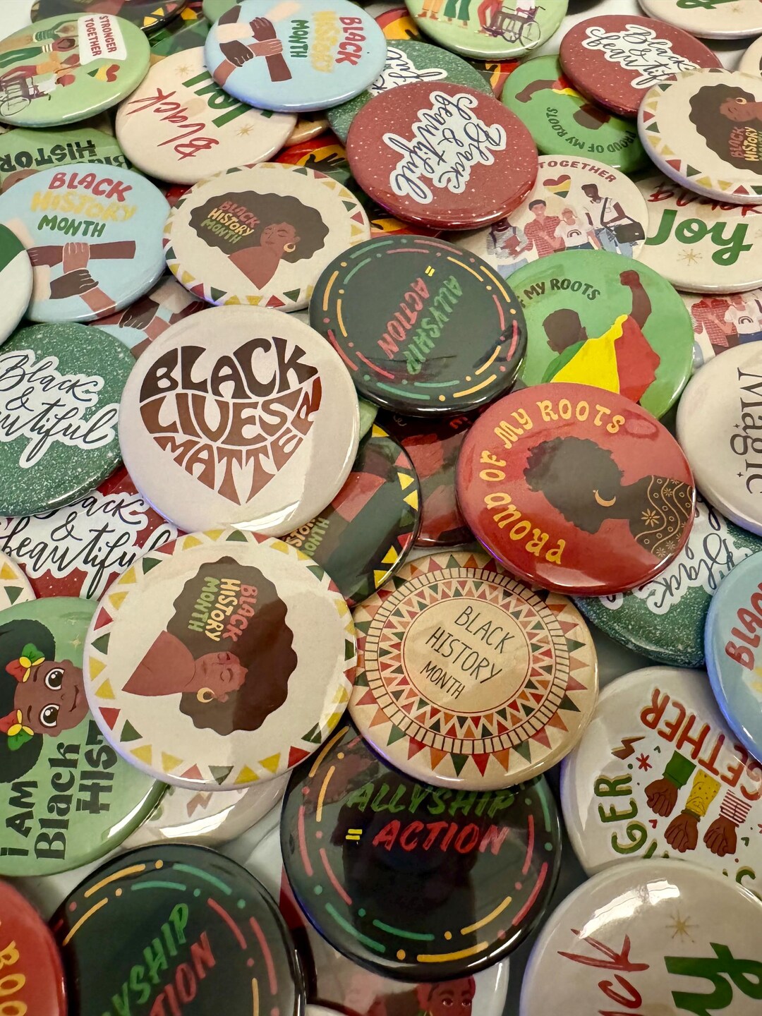 Set of 50 Black History Month Buttons Pins Badges - Etsy