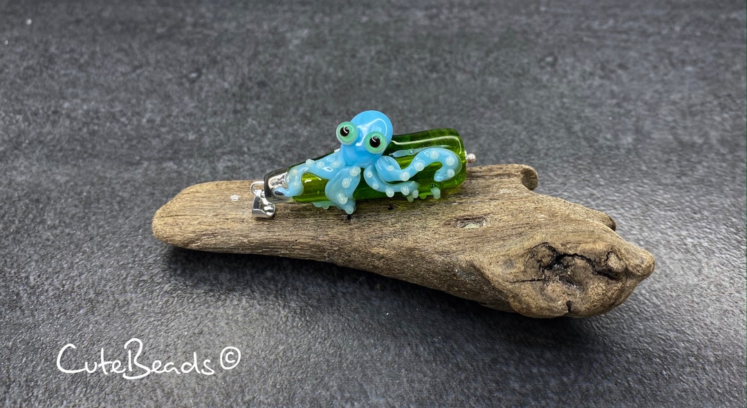 Lampwork Designer Perle 'Octopus', Argent 925 - Etsy France