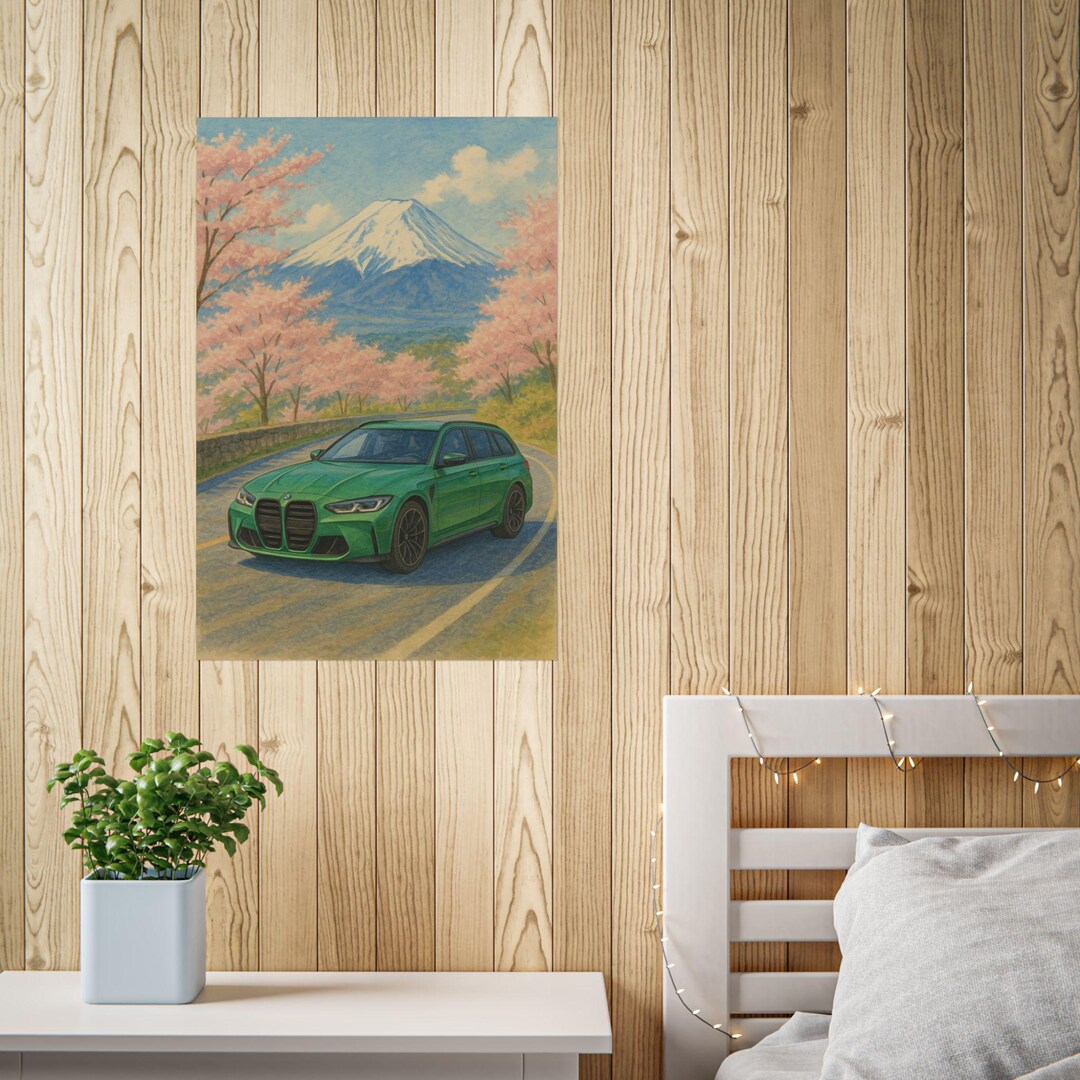 BMW G81 M3 Touring Car Art Print Japan Mt Fuji, Unframed Poster for Car ...