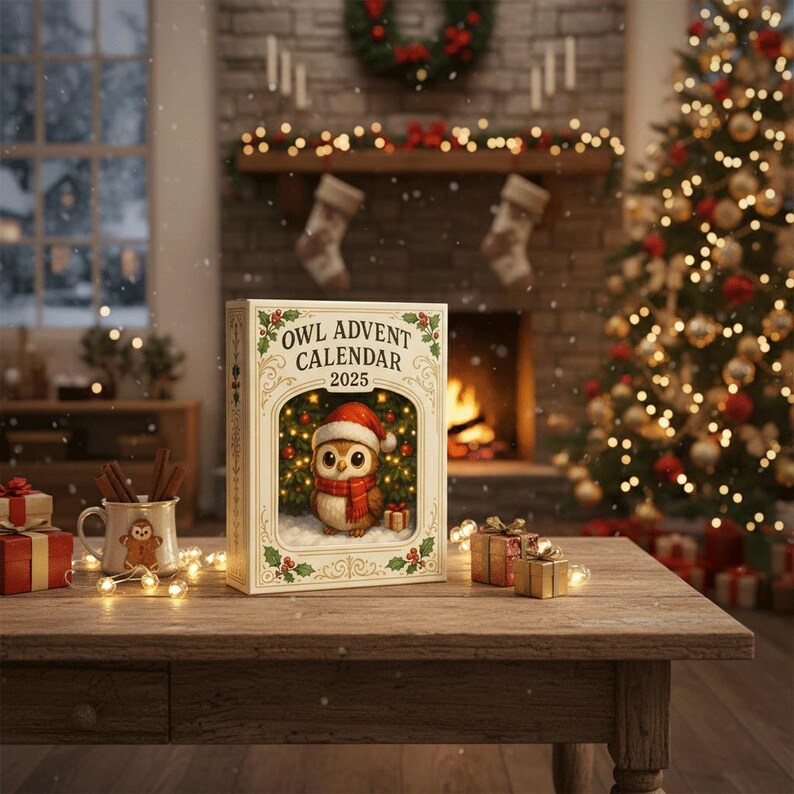 Owl Advent Calendar 2025, 24 Day Owl Lover Countdown Box, Cute Owl ...