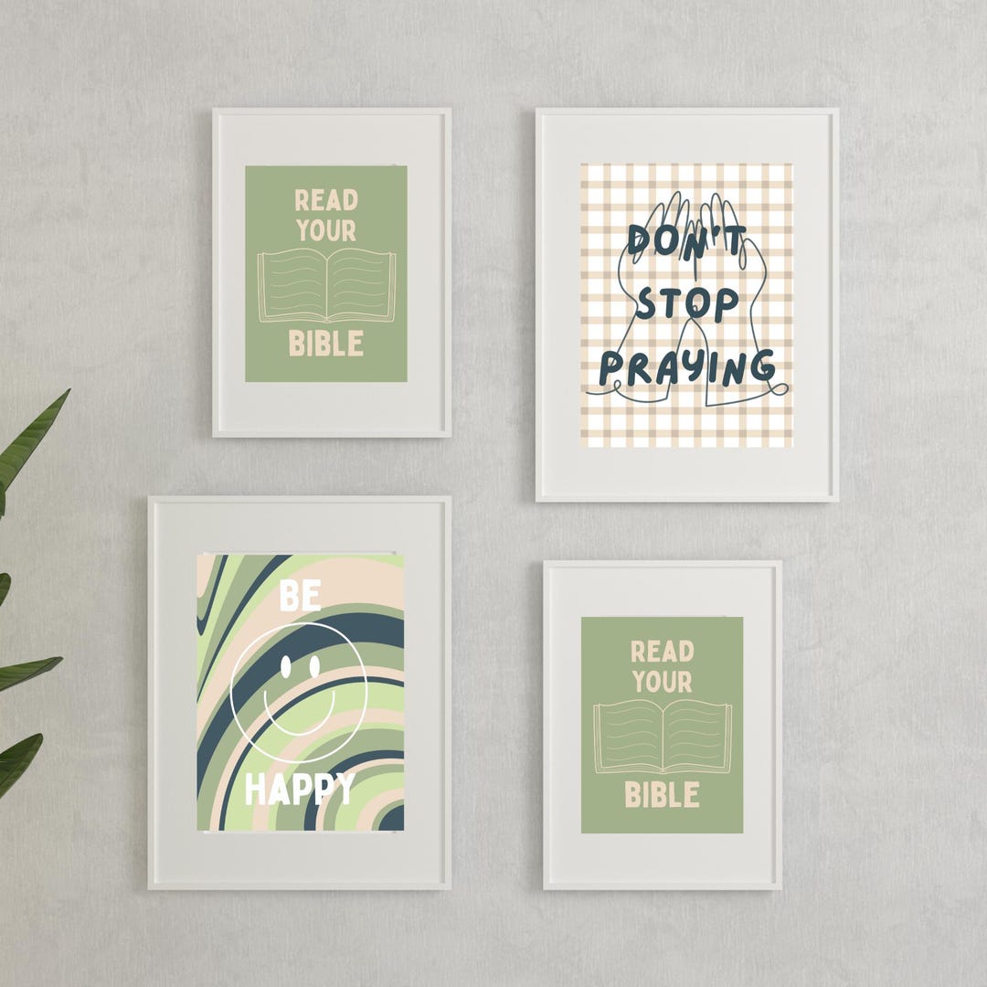 Christian Wall Art Trio: Read Your Bible, Pray, Be Happy (PDF Download ...