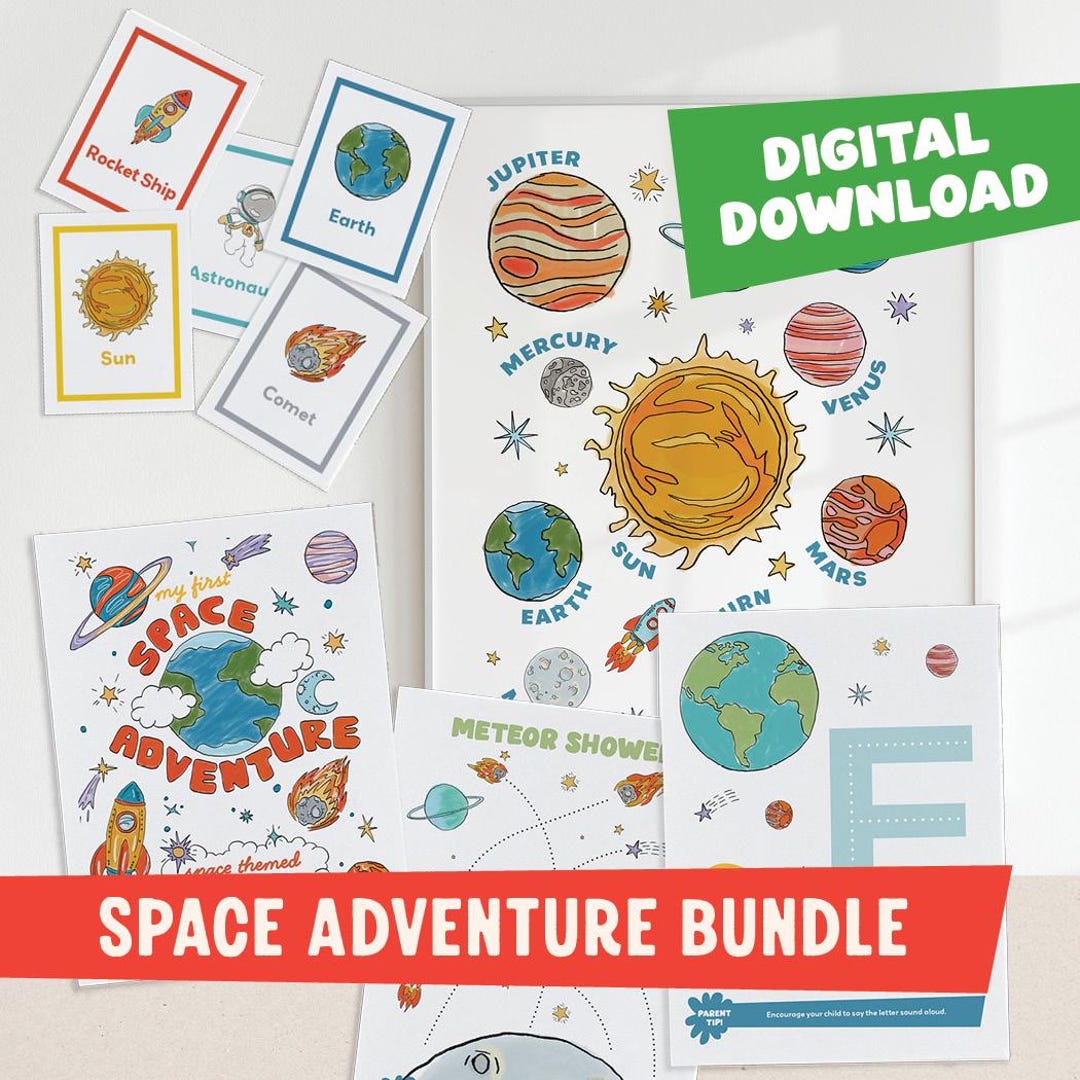 Space Learning Bundle for Toddlers & Preschoolers | Workbook, Planet ...