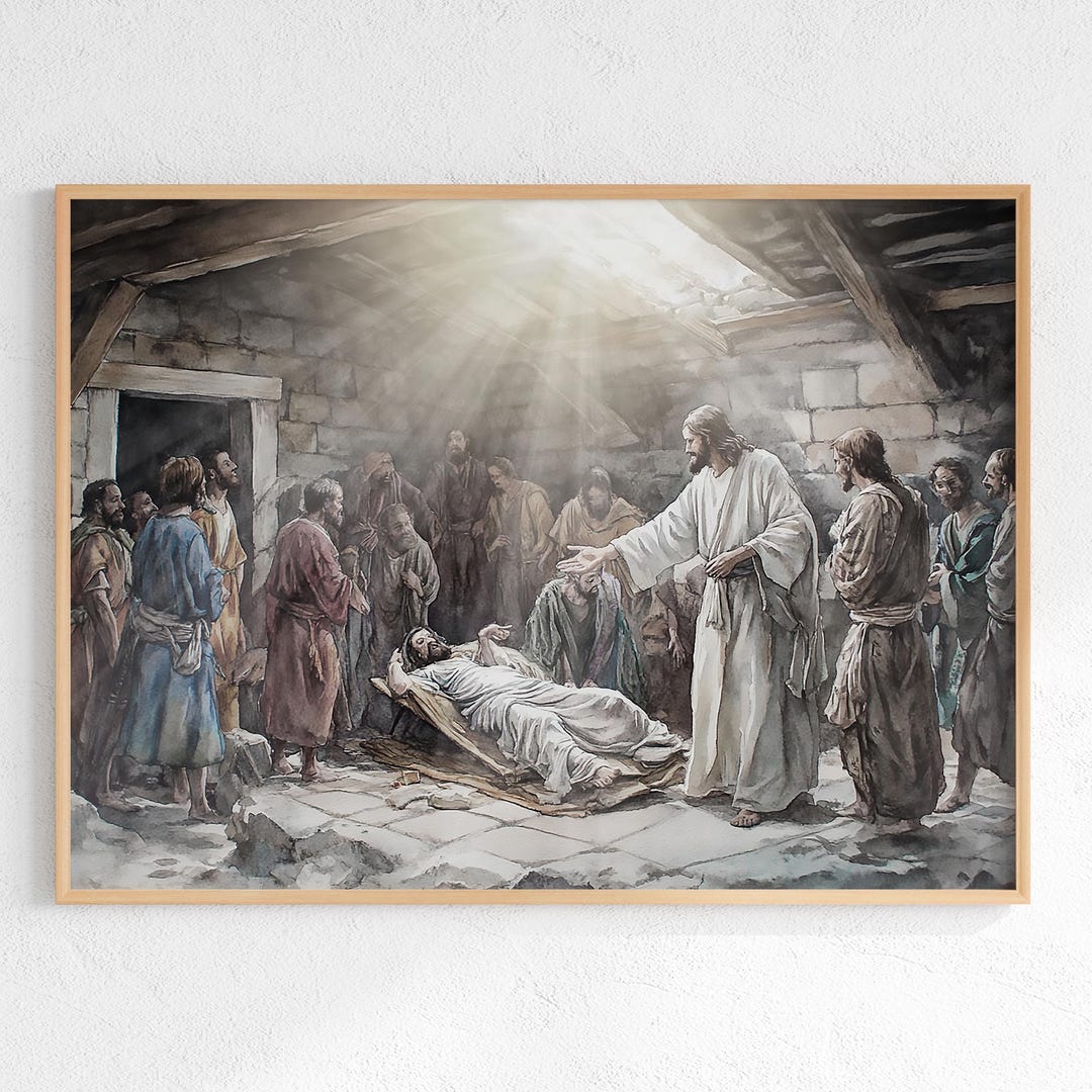 Jesus Heals the Paralytic, Jesus Forgives and Heals A Paralyzed Man ...
